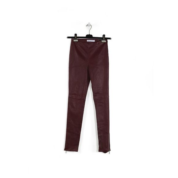 Dior | Pants & Jumpsuits | Pre Loved Christian Dior Burgundy Lambskin ...